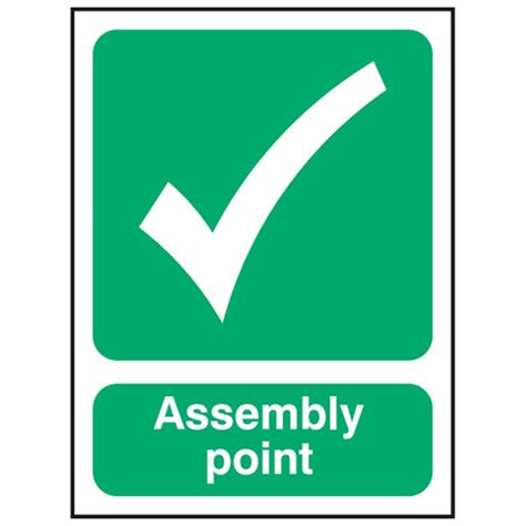 Safe Condition Fire Safety Signs Assembly Point With Tick Ssuk