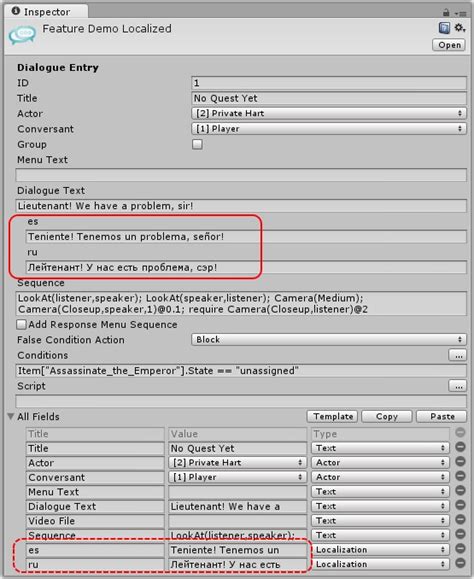 Dialogue System For Unity Legacy Version X Localization