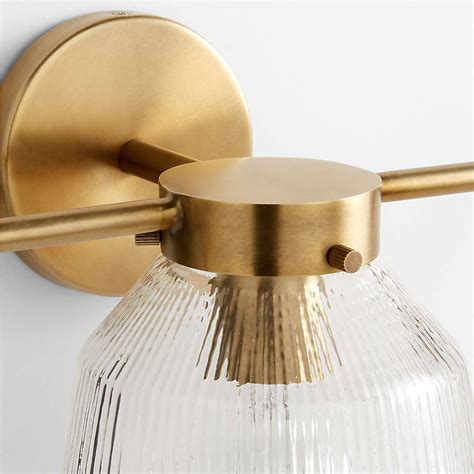 Aiden Ribbed Glass Brass 3 Bathroom Vanity Light Wall Sconce Reviews
