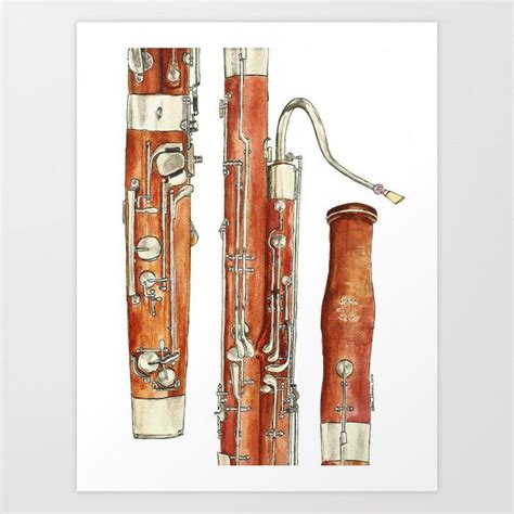 Bassoon Art Print By Elena Sloman X Small Bassoon Stationery Cards