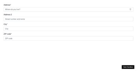 Autocomplete Address Codesandbox