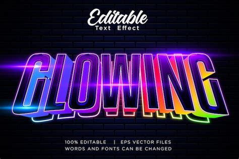 Premium Vector Glowing Neon Typography Text Effect