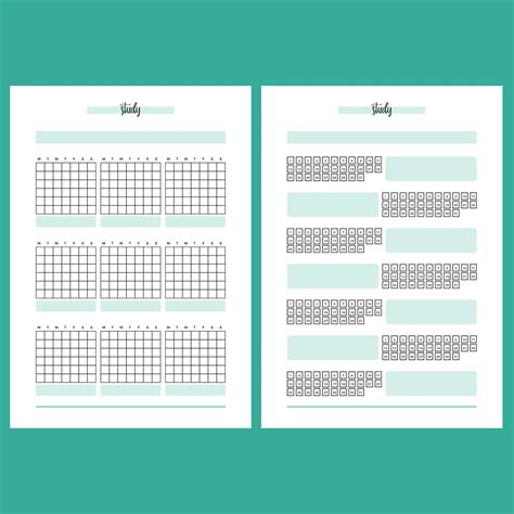 Monthly Study Journal Template Instant Download Printable Pdf