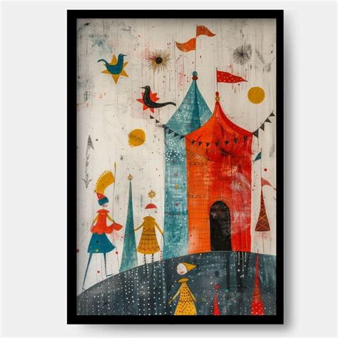 Quadro Infantil Decorativo Tela Grande 60x90 Tendas Do Circo