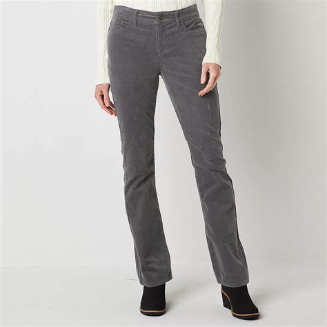 St Johns Bay Secretly Slender Womens Mid Rise Bootcut Corduroy Pant