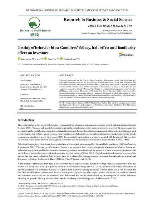 Pdf Testing Of Behavior Bias