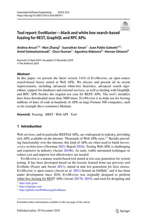 Pdf Tool Report Evomaster—black And White Box Search Based Fuzzing