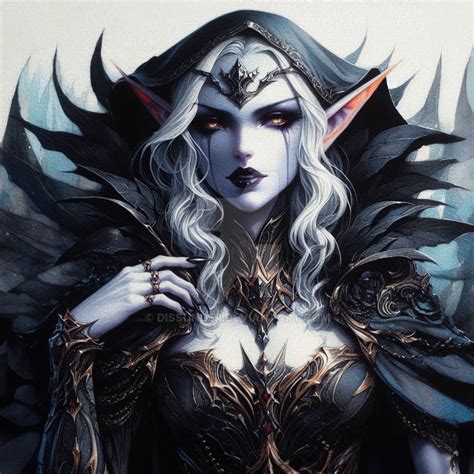 Drow Princess Adoptable Character Art Portrait 7 By Dissunder On