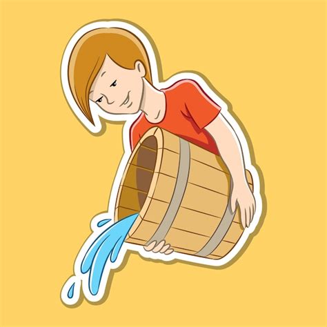 Aufkleber Des Sternzeichens Wassermann Premium Vektor