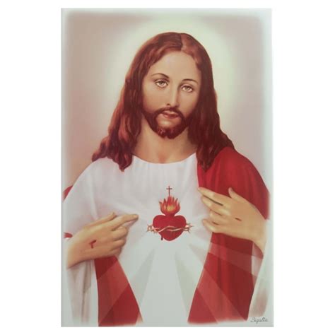 Sagrado Corazón De Jesús Imagen En Azulejo 20x30 Cm Sigalta