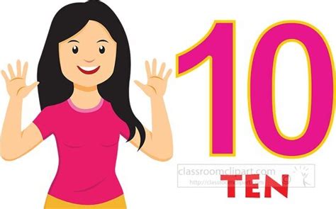Counting Clipart Girl Showing And Saying Counting Number 10 Clipart