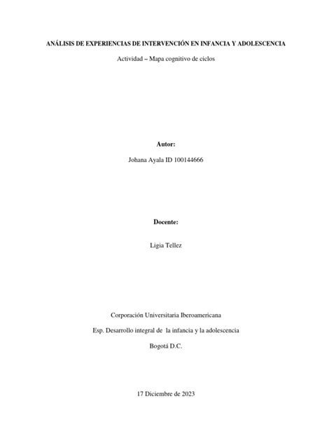 Actividad 4 Mapa Cognitivo De Ciclos Pdf Unicef Sicología