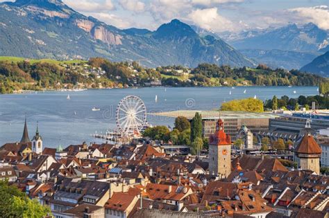 Lucern Switzerland Cityscape Stock Image Image Of Place Alps 297938461