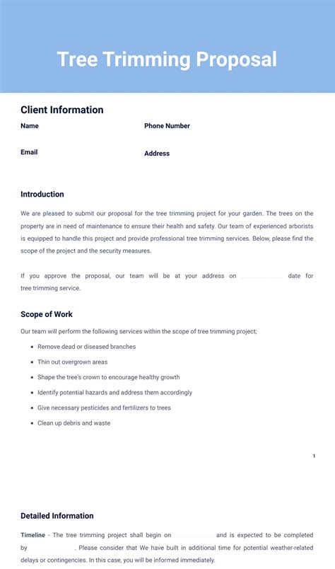 Printable Tree Removal Contract Template