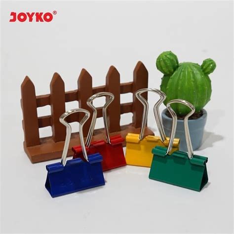 Joyko Binder Clip 155 CD Color Penjepit Klip Kertas Warna SInar