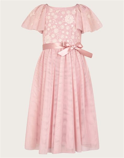 Giselle Embellished Floral Dress Pink
