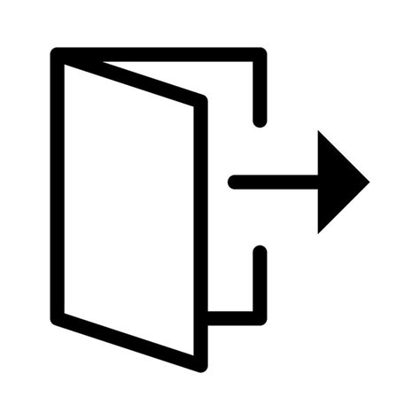 Vector Black Line Icon Exit Door Sign Isolated On White Background Vector Art At Vecteezy