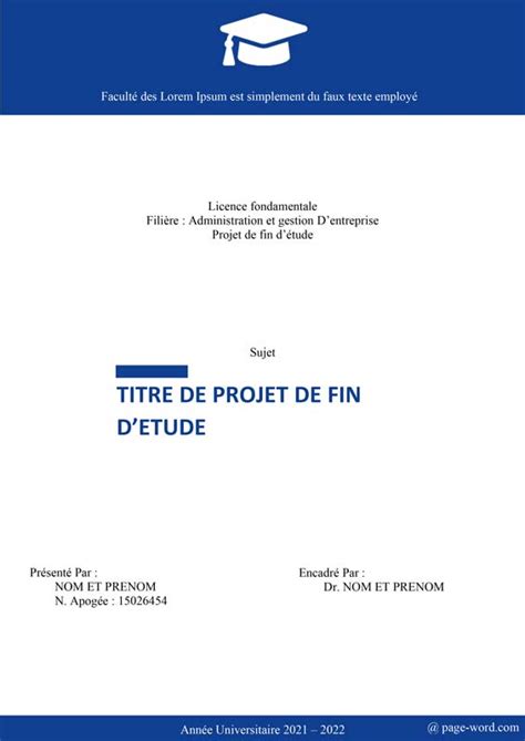 Page De Garde Pfe Word Gratuit En Page De Garde Word Sciences My Xxx