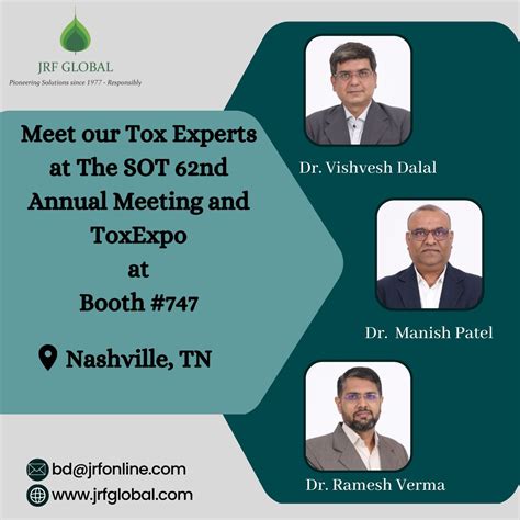 Jrf Global On Linkedin Cro Jrf Preclinicalresearch Sot2023 Toxicology Exhibition2023…