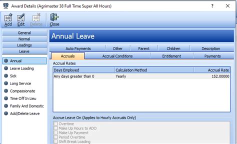 Calculate The Daily Rate Of Accrual For Each Leave Type Agrimaster