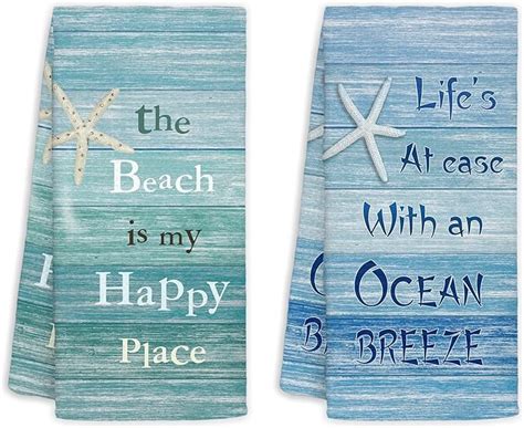 Jvpke Beach Kitchen Hand Towels Set 2 Pieces 16x24