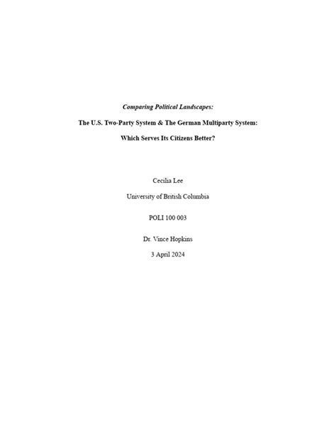 Political Science Essay Pdf Political Parties Voting