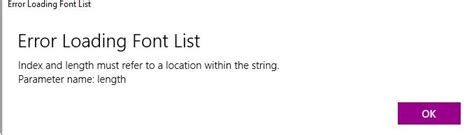 Error Loading Font List · Issue 42 · Character Map Uwpcharacter Map