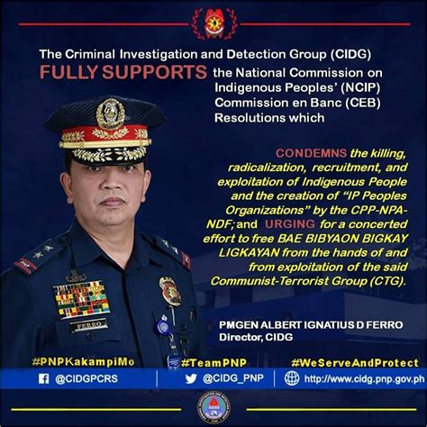 Pnp Cidg Armm Statement Of Support To The National Commission On