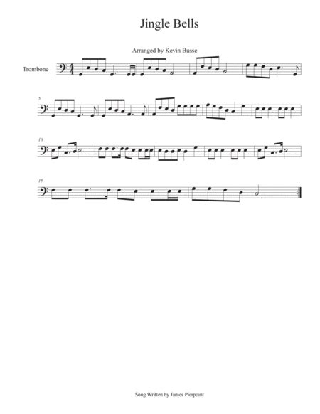 Jingle Bells Trombone Arr Kevin Busse By Kevin Busse Sheet Music