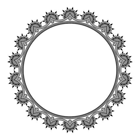 Premium Vector Frame In Eastern Tradition Stylized With Henna Tattoos Decorative Pattern For