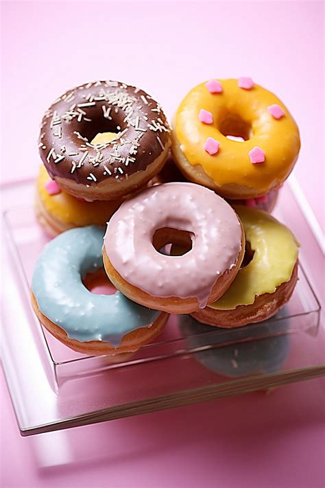 도넛 플레이트 5개 세트 배경 배경 화면 및 일러스트 무료 다운로드 Pngtree