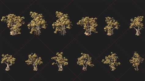 Artstation 22 Big Tree Nature Collection Game Assets Game Assets