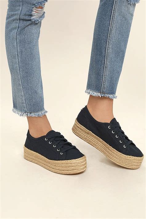 Steve Madden Hampton Navy Blue Flatform Espadrille Sneakers