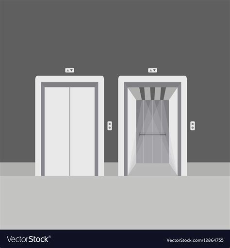 Open And Close Elevator Doors Royalty Free Vector Image