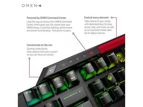OMEN By HP Sequencer Wired USB Mechanical Optical Gaming Keyboard X Faster Blue Switch