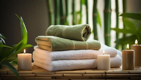 Premium Ai Image Towels With Bamboo And Candles For Relax Spa Massage