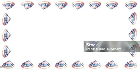 조개껍데기로 만든 프레임 흰색 배경에 수채화 그림입니다 연석 엽서와 포스터 디자인 과학에 대한 스톡 벡터 아트 및 기타 이미지 과학 구도 껍데기 Istock