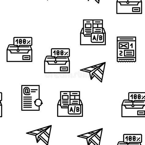 Email Marketing And Advertisement Vector Seamless Pattern Stock Vector Illustration Of Symbol