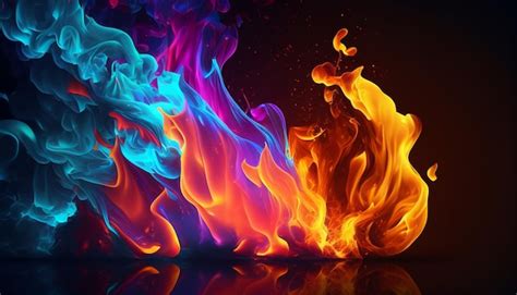 Premium Photo Vibrant Fire Backdrop