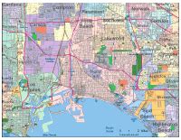 Editable Long Beach CA City Map Illustrator PDF Digital Vector Maps