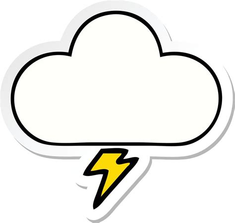 Autocollant Dun Nuage De Tonnerre De Dessin Animé Mignon 11751174 Art