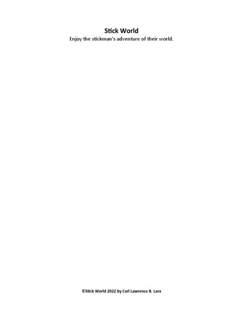 Stick World Draft Pdf