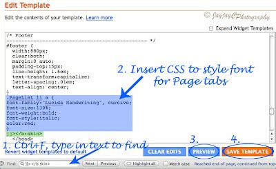 Jacq S Blogger Tips Change Font Style Size Of Pages Tabs In Blogger Blogs