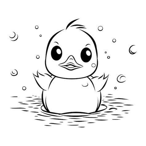 Premium Vector Vector Illustration Of Cute Little Duck Swimming In