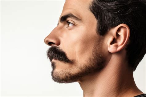 Primer Plano De Un Hombre Con Bigote Generativo Ai Foto Premium