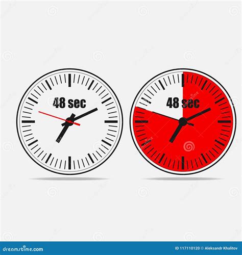 48 Seconds Clock On Gray Background Stock Illustration Illustration