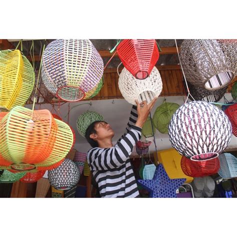 Jual Lampion Gantung Rotan Sintetis Kap Lampu Gantung Kap Lampu Bahan