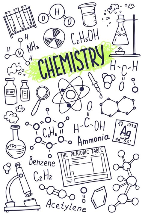 Chemistry Symbols Icon Set Science Doodle Design