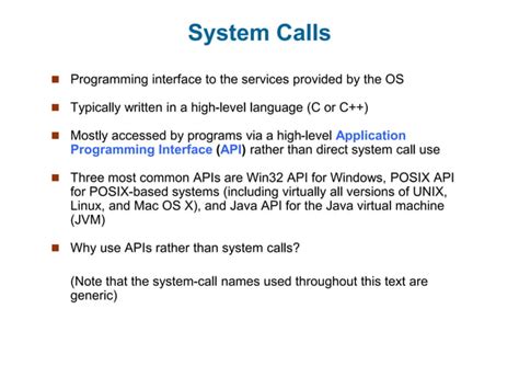 Lecture 02 Operating System Structures Operating Systems Ppt