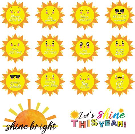 70 Pieces Sun Bulletin Board Cutouts Colorful Spring Decorations Summer Bulletin